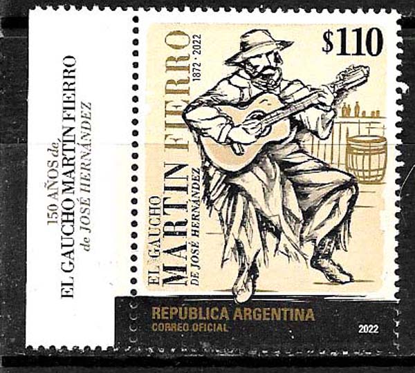 #75121 ARGENTINA 2022 ART LITERATURE MARTIN FIERRO JOSE HERNANDEZ MNH ...