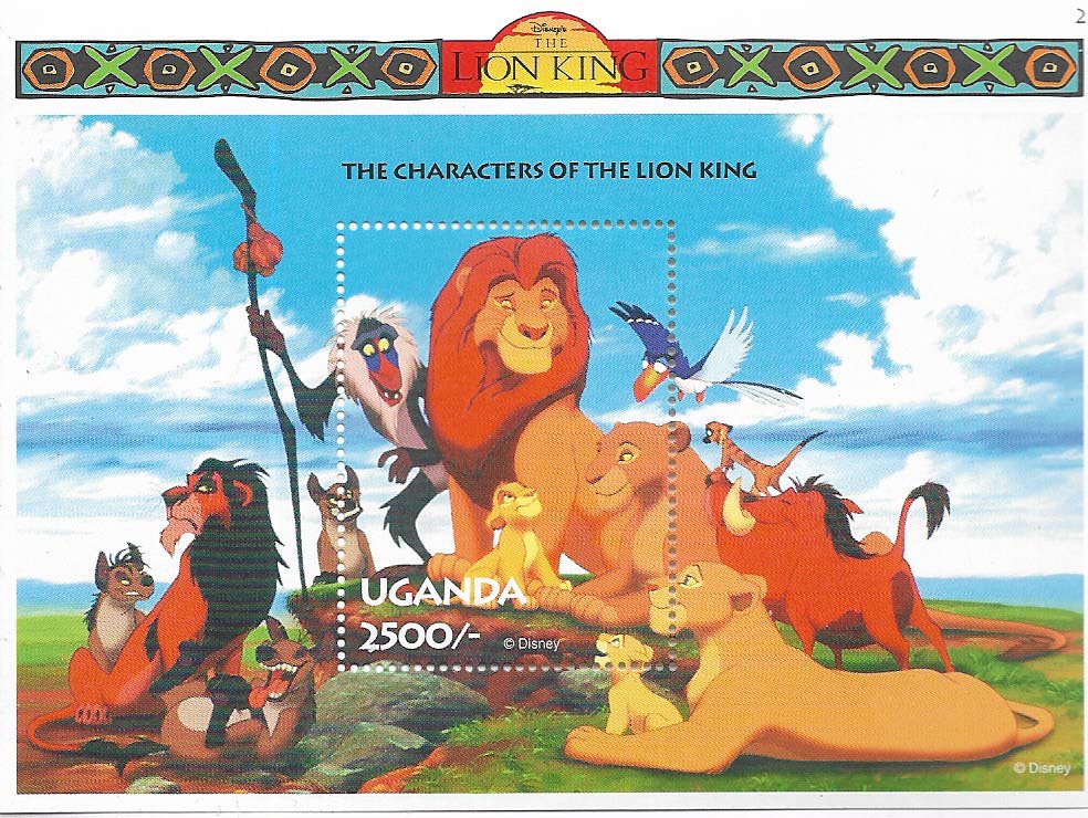 #19202 DISNEY UGANDA KING LION CHARACTERS FILM COMIC S/SHEET MNH ...