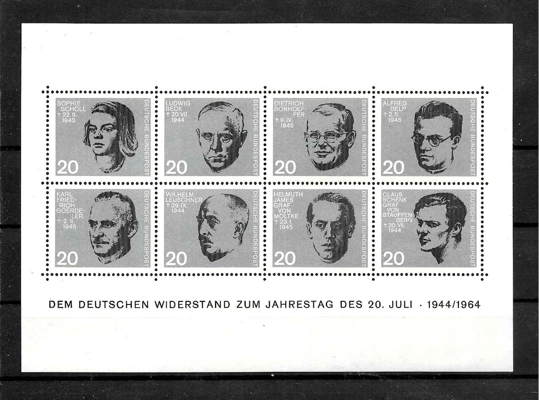 #50288 GERMANY BUNDESPOST 1964 RECONSTRUCTION S/SHEET YV BL 2 MNH ...